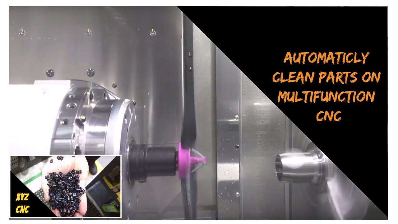 Automatically clean part CNC machine - YouTube