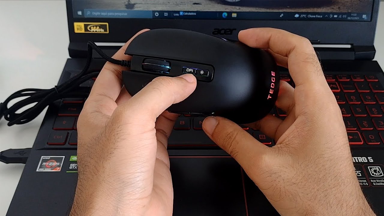 Mouse Gamer 6400dpi 1000hz Com Fio Tedge ML-GMH64 - YouTube