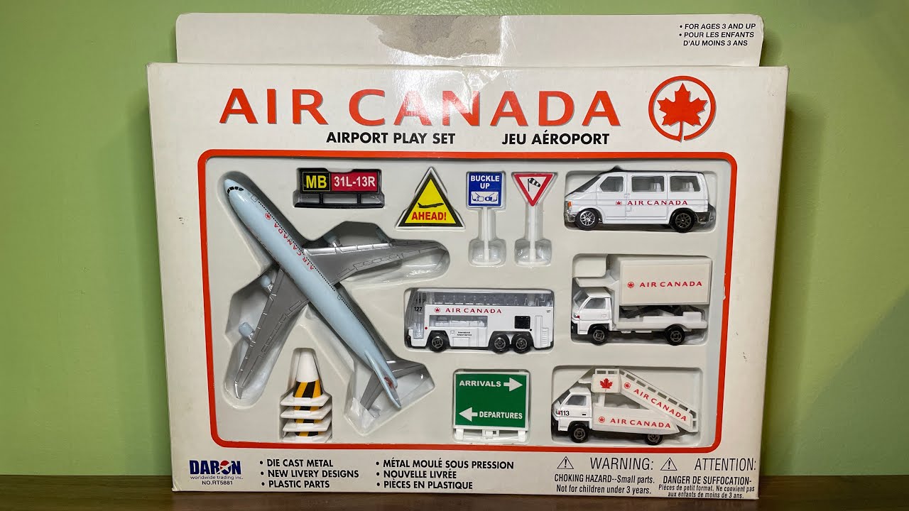 Daron Realtoy Air Canada A340 Mint Green Livery Airport Playset Review ...