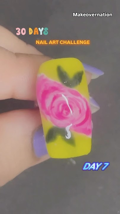 Day-7 / 30 Days Nail Art Challenge |Blooming Gel Nail Art Tutorial🌸🌷#day7 #nails #nailart # ...