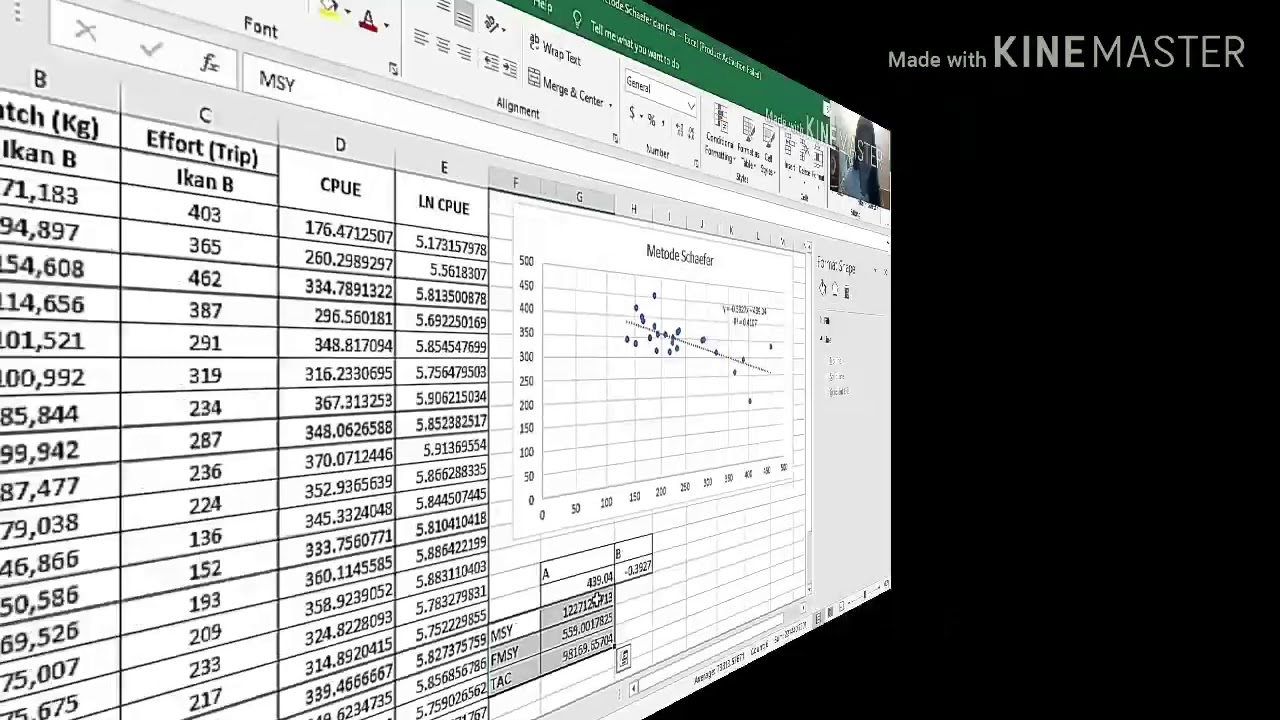 Menghitung MSY & FMSY serta TAC dengan menggunakan metode Scheafer dan ...