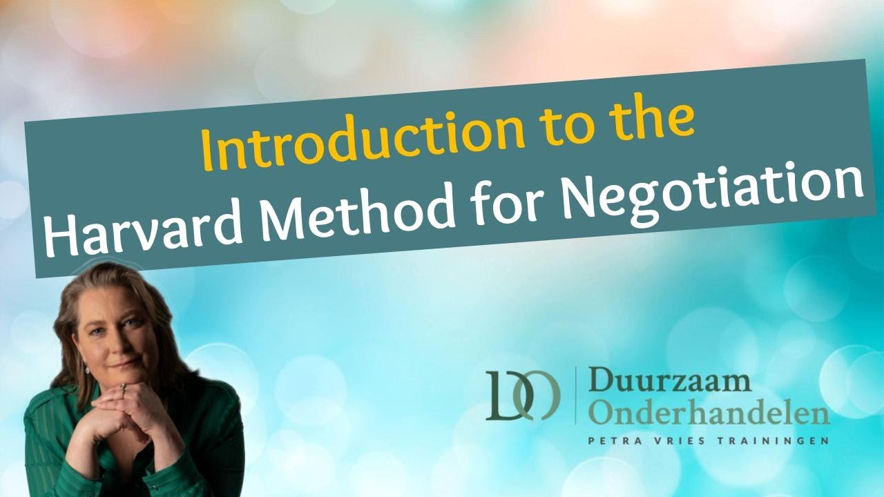 Introduction to the Harvard Method of Negotiation - YouTube