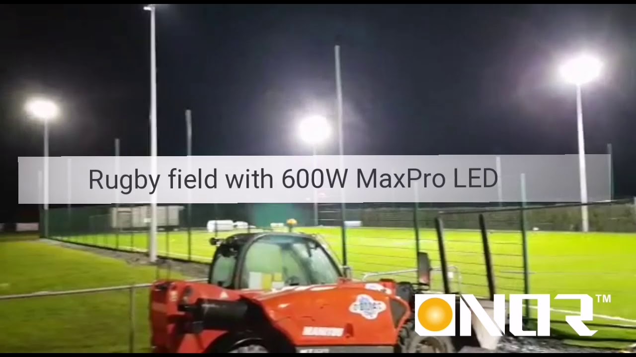 600W LED sports floodlight for rugby field - YouTube