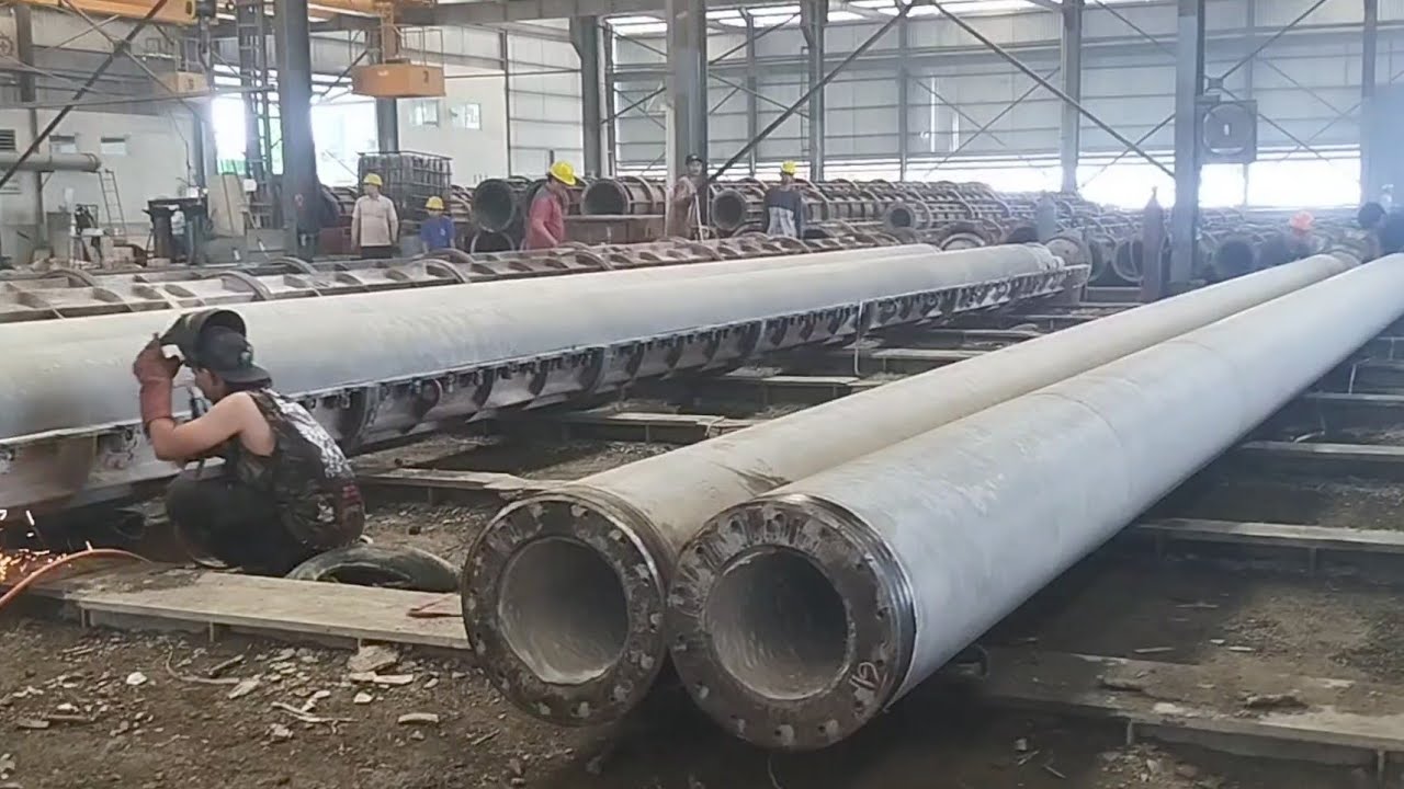 Factory Electric Pole Closure Parts #pabrik #technology - YouTube