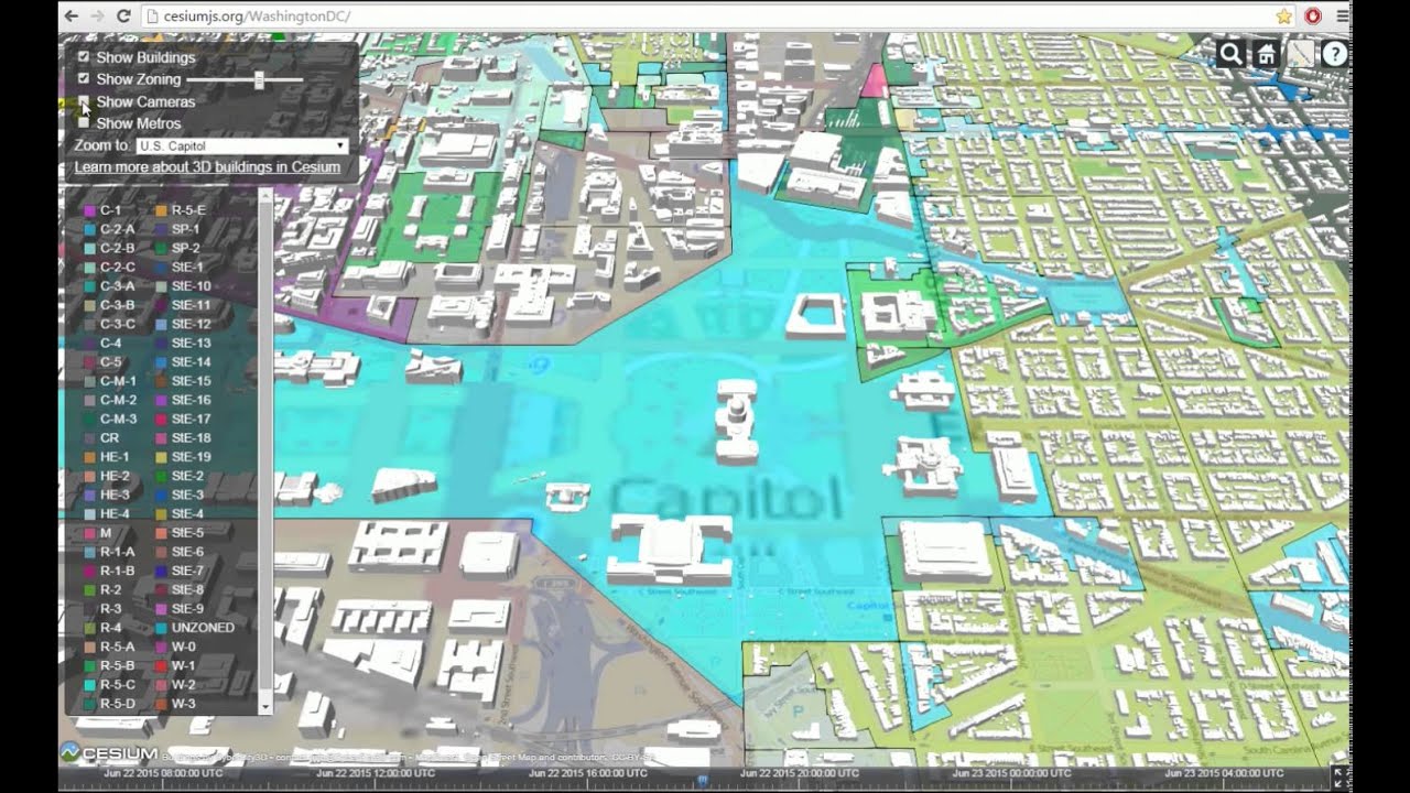 3D Streaming Maps on Cesium - Washington, D.C. - YouTube