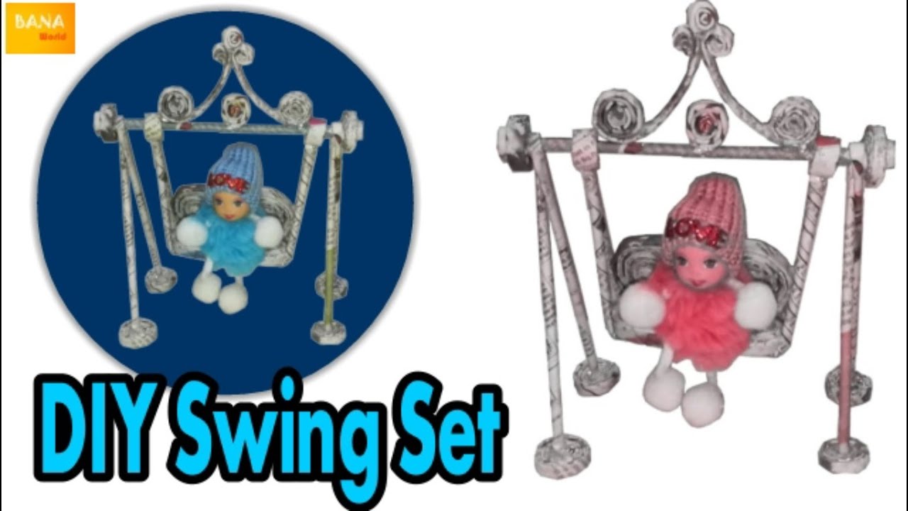 DIY #Miniature Swing Set for Playground - How to make Swing using Paper ...