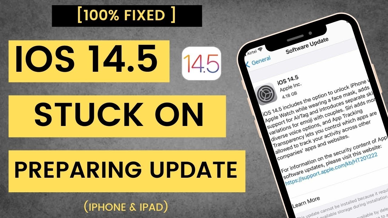 iOS 14.6 Update Stuck On Preparing Update On iPhone - YouTube