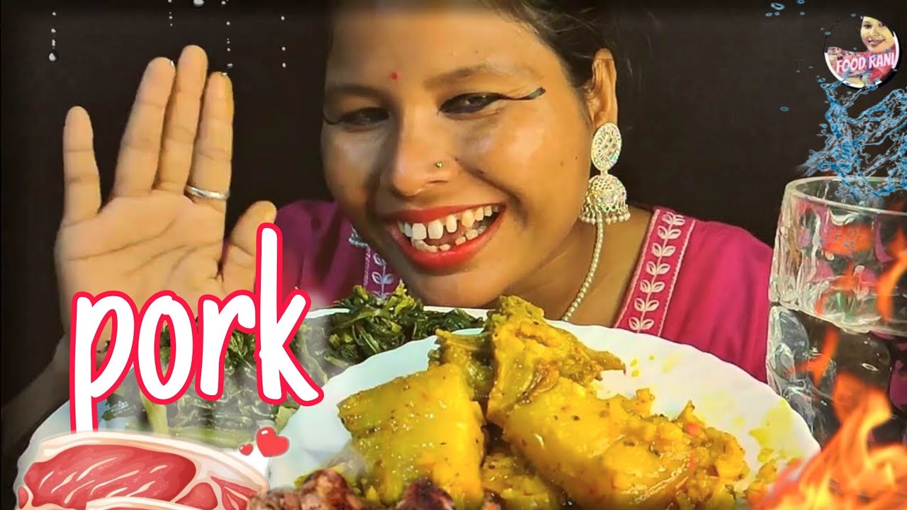 Pork Eating With Bamboo Shoot, Ba Gus ka Pork, Kajal Rani, Assamese ...