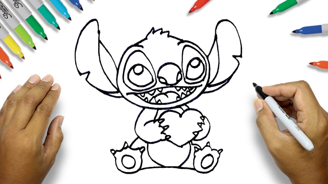How To Draw Stitch From Lilo & Stitch | Disney Stitch Drawing - YouTube