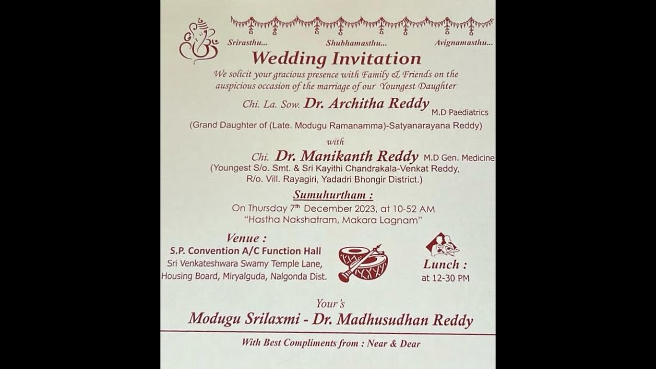 Architha Reddy with Manikanth Reddy - YouTube