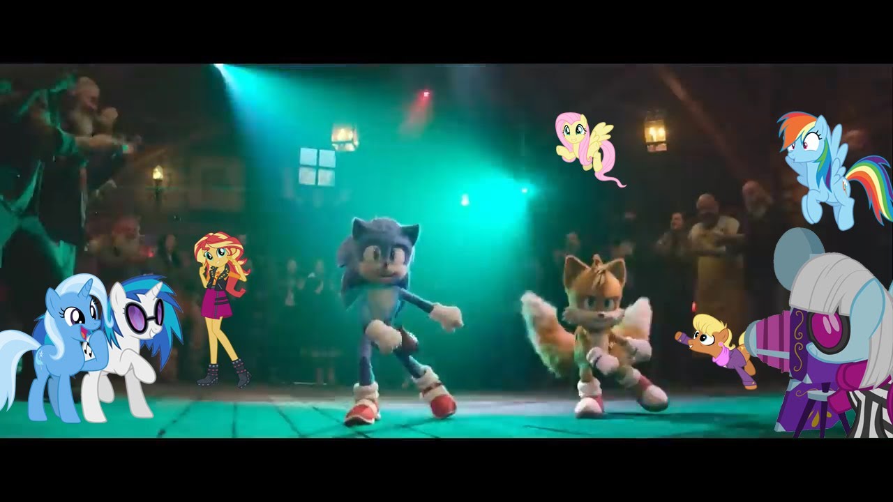 Ponies watch Sonic 2 - Dance off - YouTube