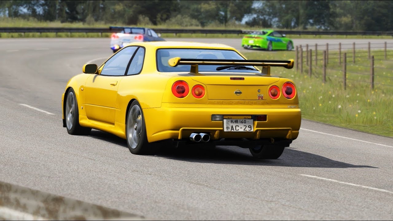 Nissan Skyline GT-R R34 V-Spec vs Fast & Furious Cars of Brian at ...