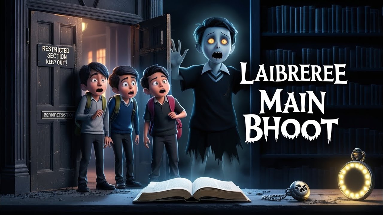 Lybrary Main Bhoot New Horror Cartoon Story By Ibra AI Zone - YouTube