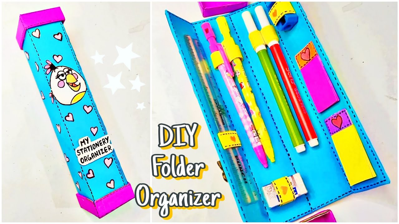DIY foldable Stationery ORGANIZER with waste Toothpaste / cardboard box ...