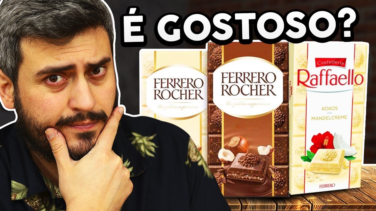 Provando as Novas Barras de Chocolate Ferrero Rocher, o melhor o do ...