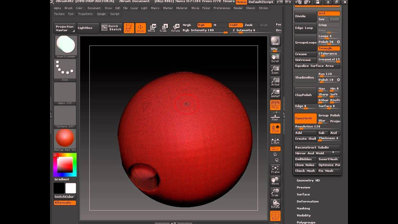 Zbrush 4R2 Dynamesh 2 Adding and Subtracting.mp4 - YouTube