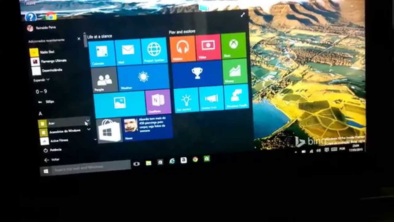 Instalação Windows 10 no Acer Iconia Tablet - YouTube