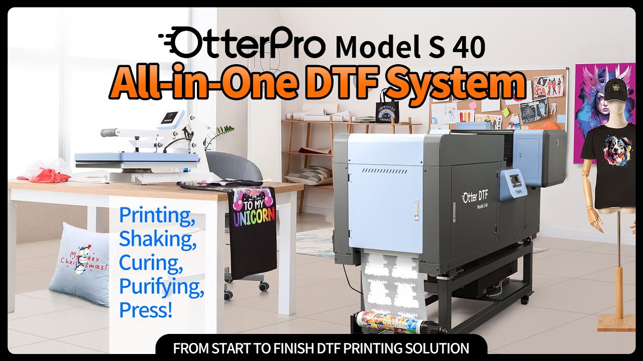 OtterPro All-In-One DTF Printer System! Printing, Shaking, Curing, Purifying & Press! - YouTube