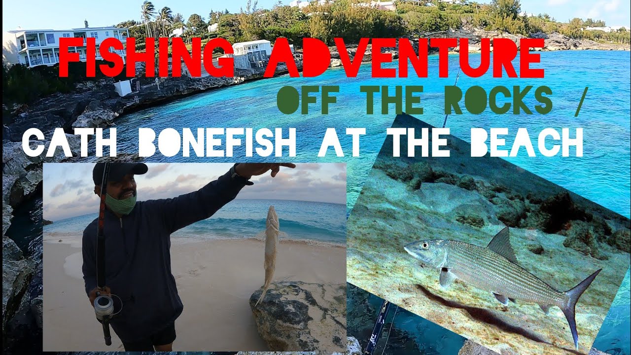 Fishing Adventure / Off the Rocks #Bermuda / Cath Bonefish at the Beach ...
