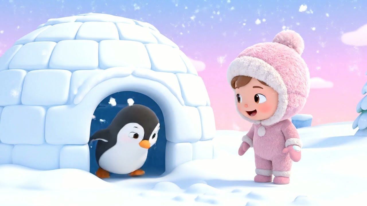 Shy Penguin Hid Behind the Snow Igloo 🐧 | Nursery Rhymes for Kids ...