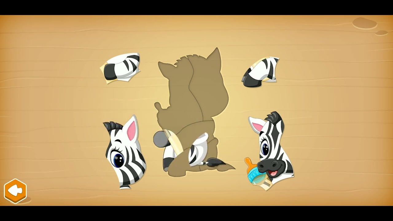 🍼🦓 Baby Zebra Puzzle 🧩 with Animal Name - 690 Puzzles for Preschool ...