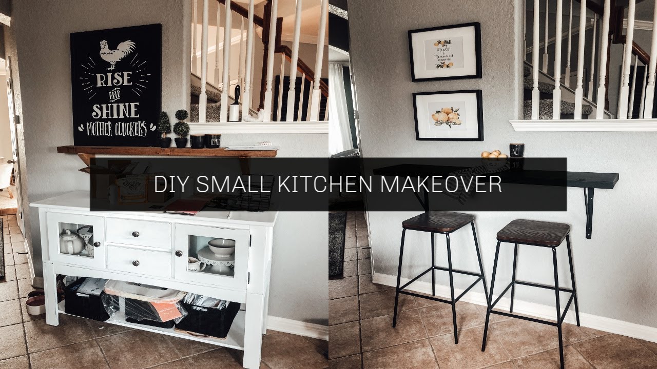 DIY SMALL KITCHEN MAKEOVER | BREAKFAST BAR #kitchenmakeover # ...