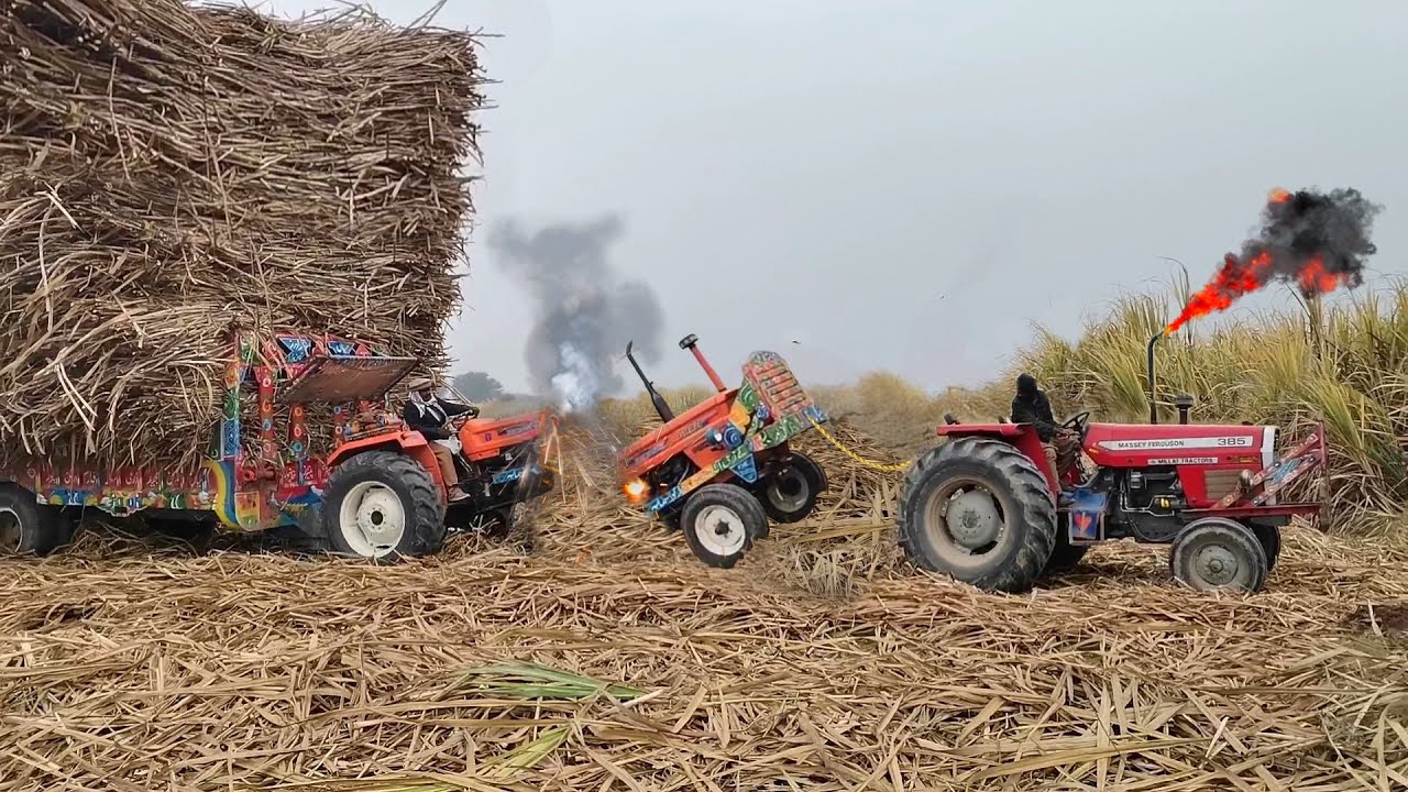 alghazi tractor power fails | mf 385 tractor pulling heavy loaded ...