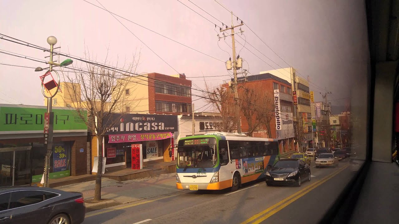 [Left Window View] Cheonan bus 1 clockwise on much of Baekseok St eb ...