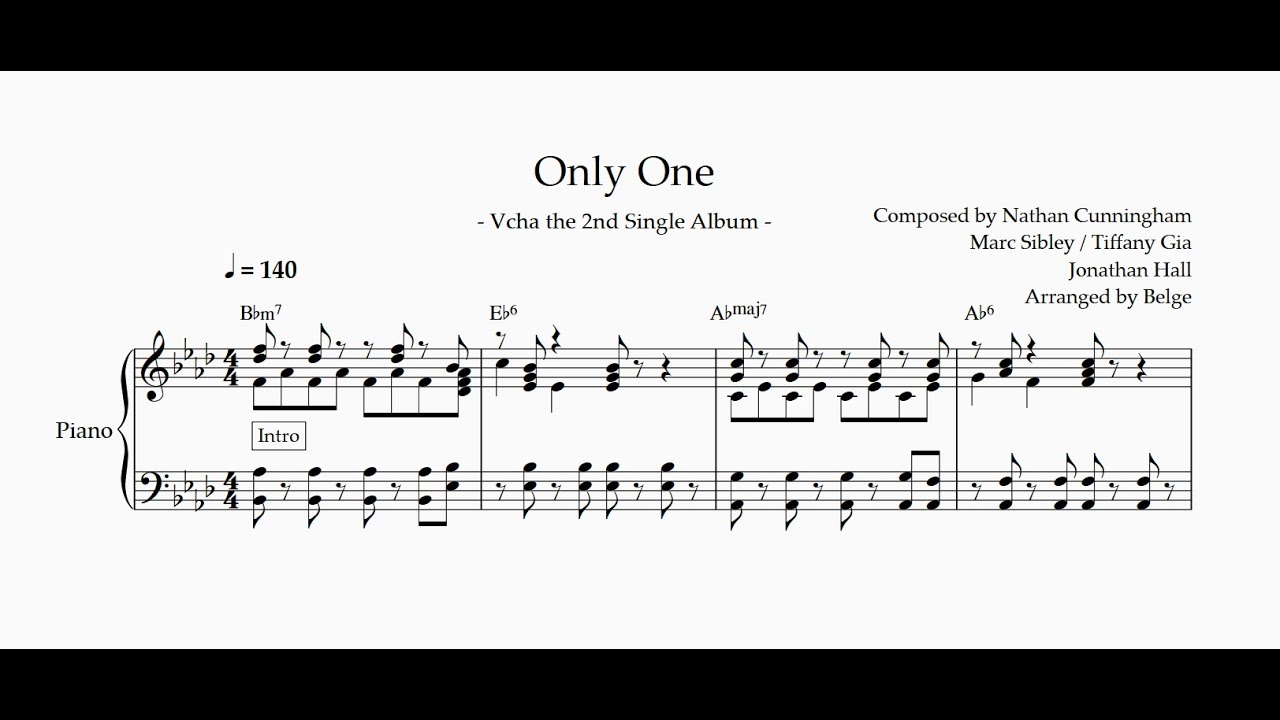 VCHA(비춰) Only One Piano cover - YouTube