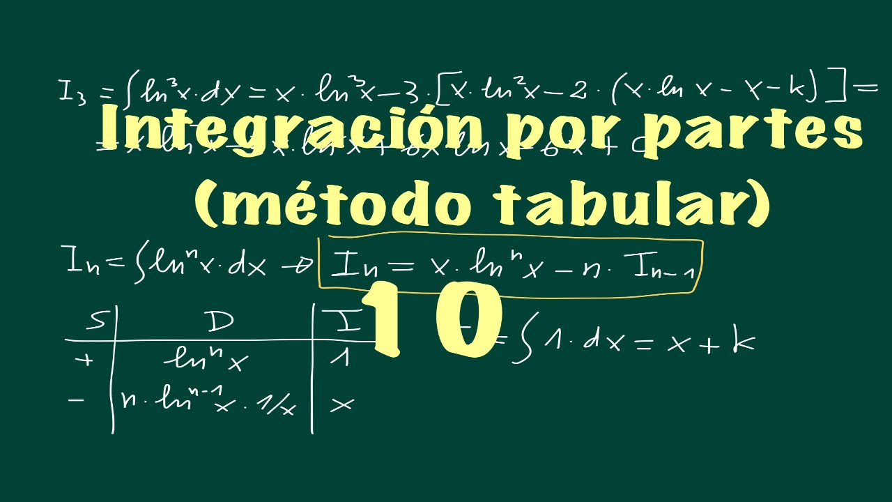 Integración por partes (método tabular) 10 - YouTube