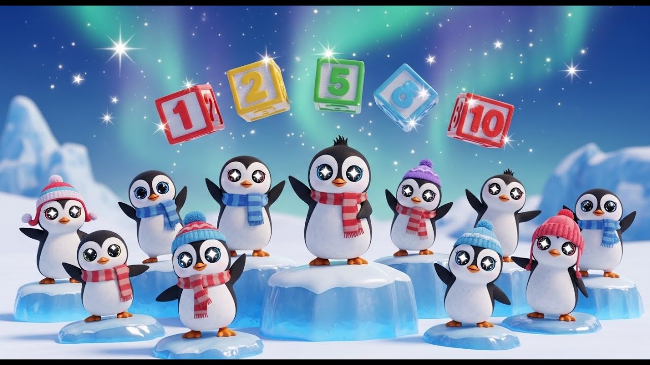 Counting Penguins on the Ice 🐧 ️ | Number Song for Kids | Learn to ...