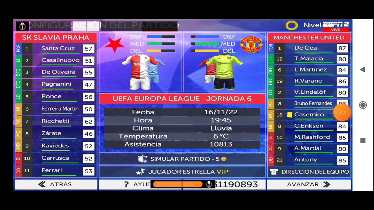 SK Slavia Praga vs Manchester united ganamos la jornada 6 en la UEFA ...