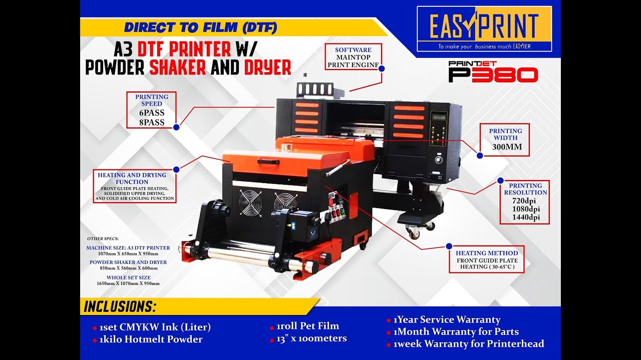DTF machine Printjet-380 - YouTube