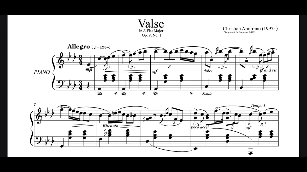 Waltz in A flat Major Op.9 no.1, Christian Amitrano - YouTube