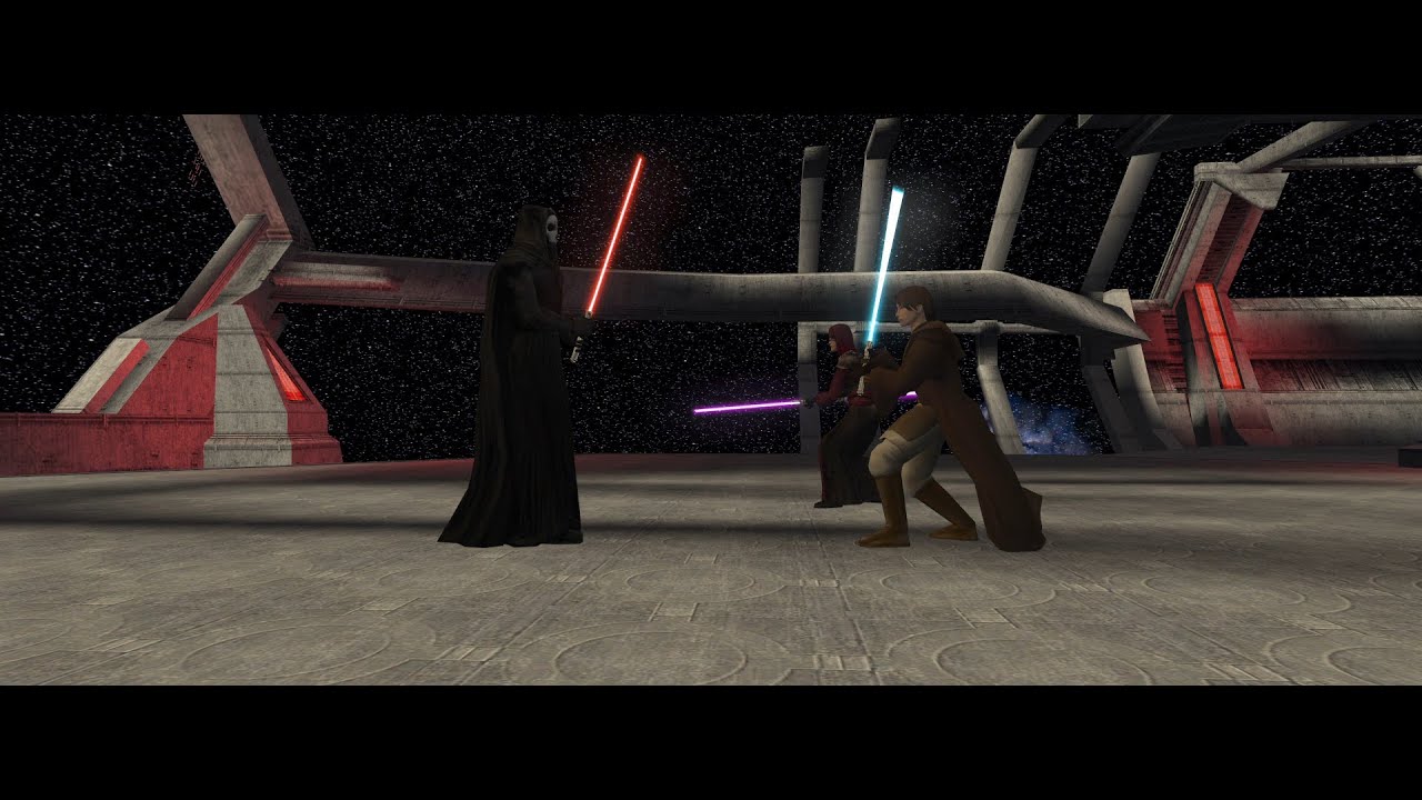 KotOR II: Dueling Darth Nihilus aboard the Ravager - YouTube