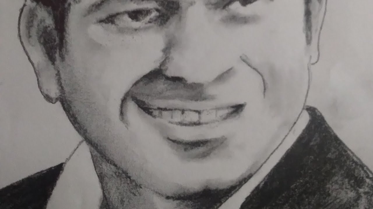 How to draw sachin tendulkar - YouTube
