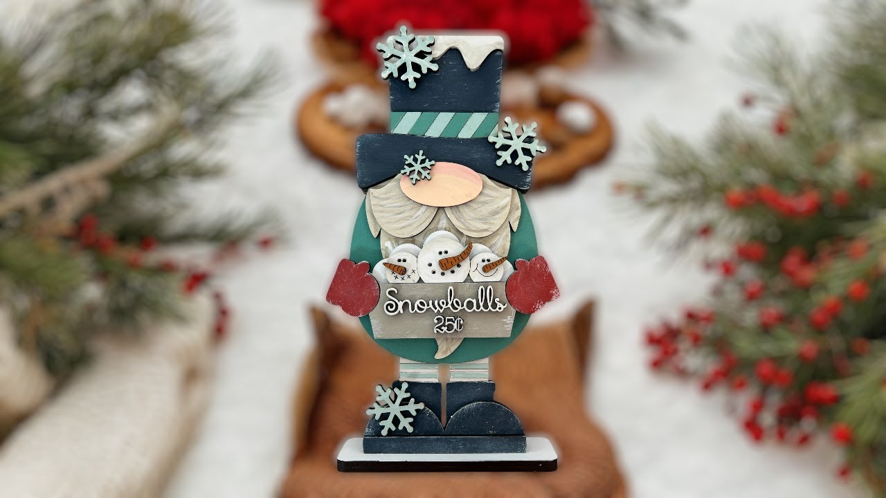 Snowman Gnome - Winter Wood Craft - YouTube