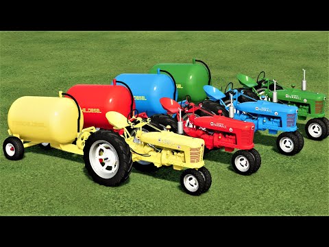 MINI TRACTORS OF COLORS ! TRANSPORTING ANIMAL MANURE TO THE FIELD WITH ...
