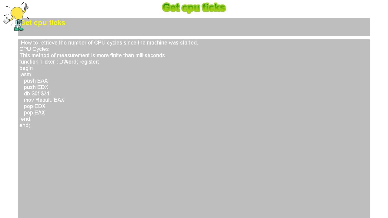 How to : Get cpu ticks - YouTube