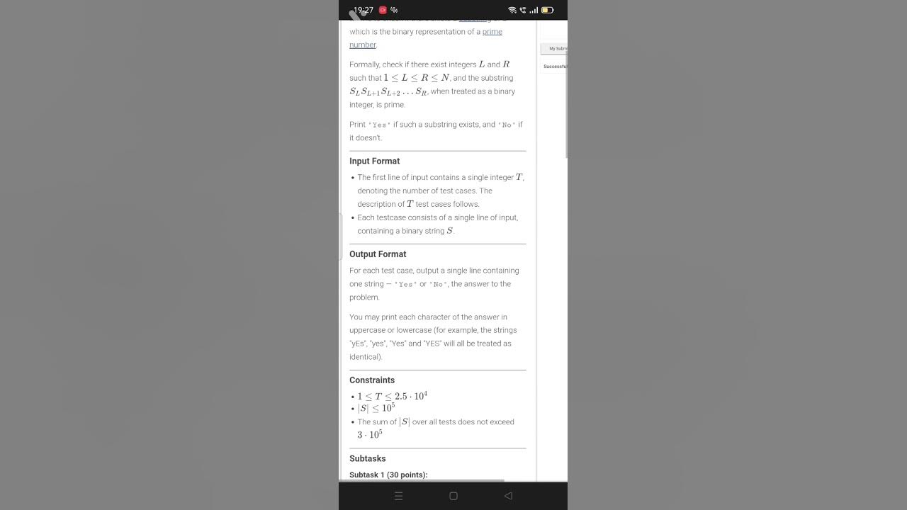 Prime In a Binary String | PINBS | CODECHEF | LONG CHALLENGE JANUARY ...