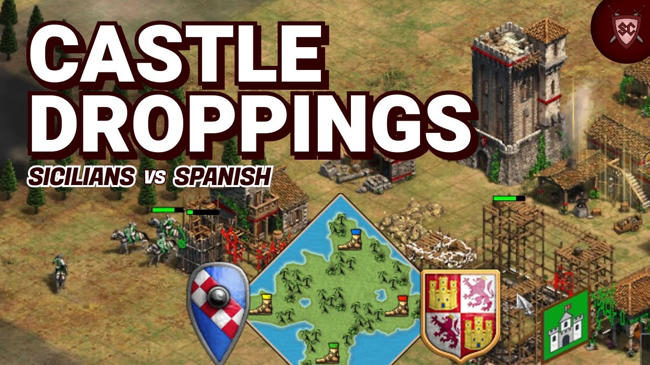 AoE2 DE | Castle droppings | Sicilians vs Spanish | Nomad | 1v1 ...