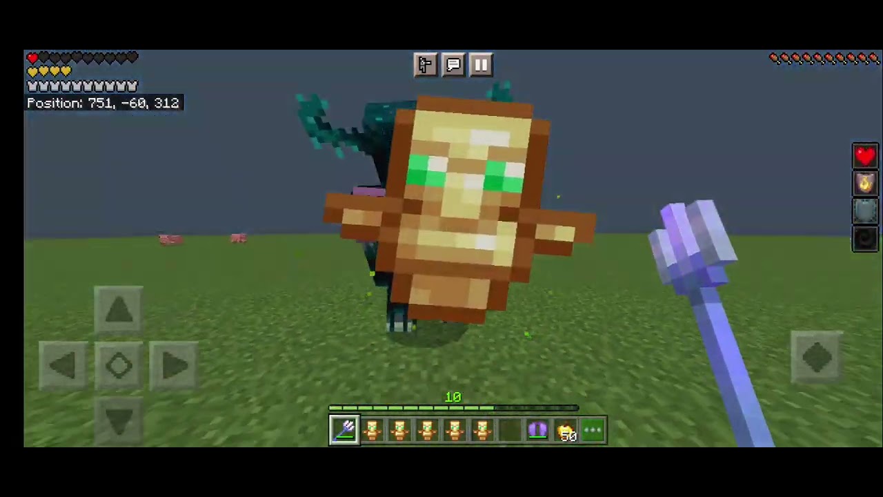 Killing warden with trident (prot IV netherite set,golden apples,2 ...