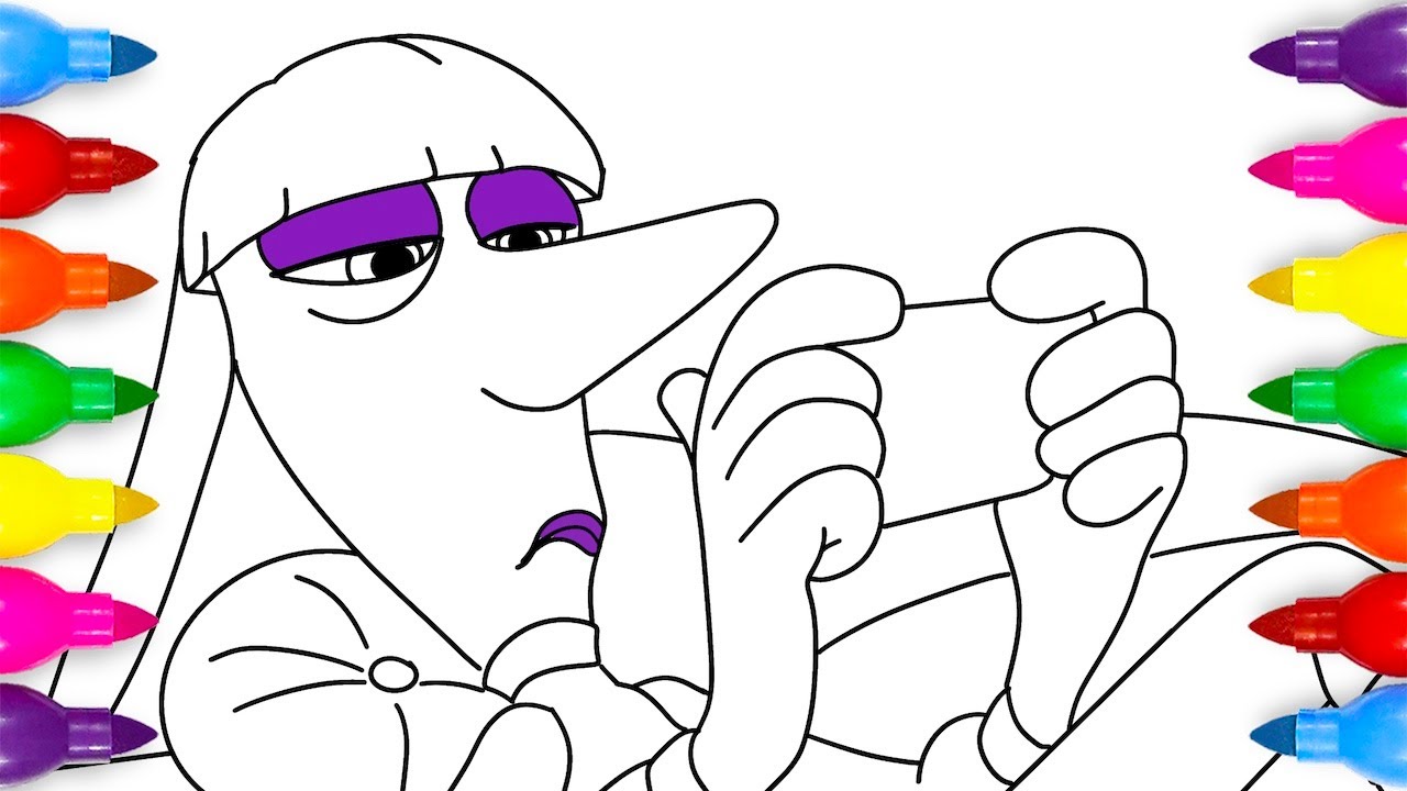 Drawing Ennui from Inside Out 2 Coloring Page - YouTube