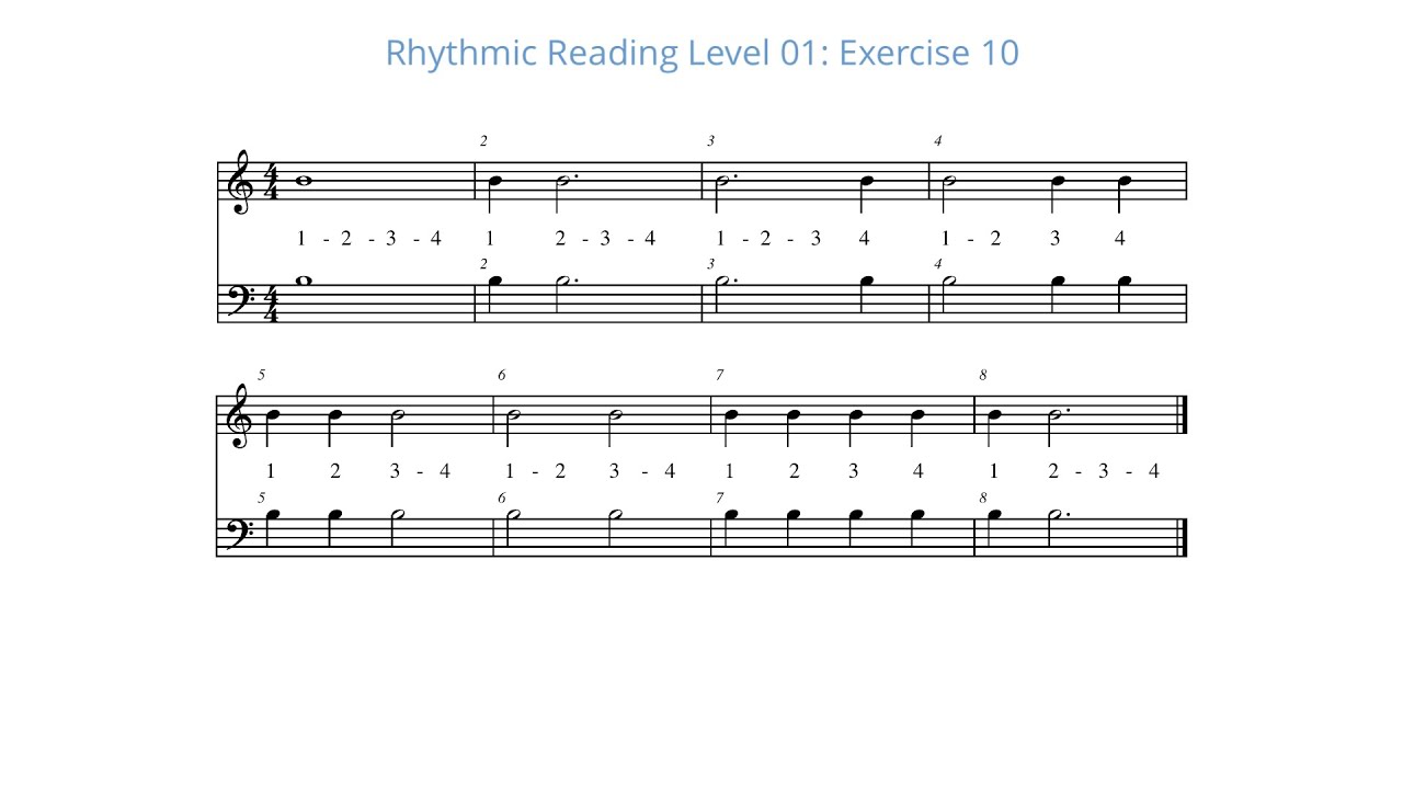 Rhythmic Reading Level One Exercise 10 - YouTube