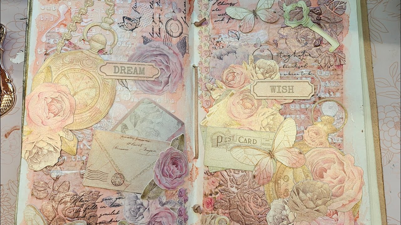 Shabby Rose Journal Spread!🩷🌹 - YouTube