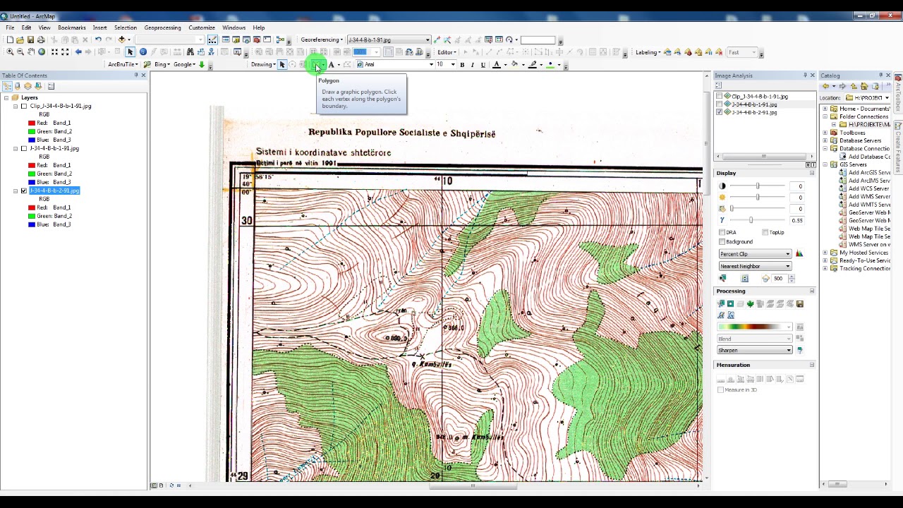 BASHKIMI I HARTAVE TOPOGRAFIKE NEPERMJET ArcGIS - YouTube