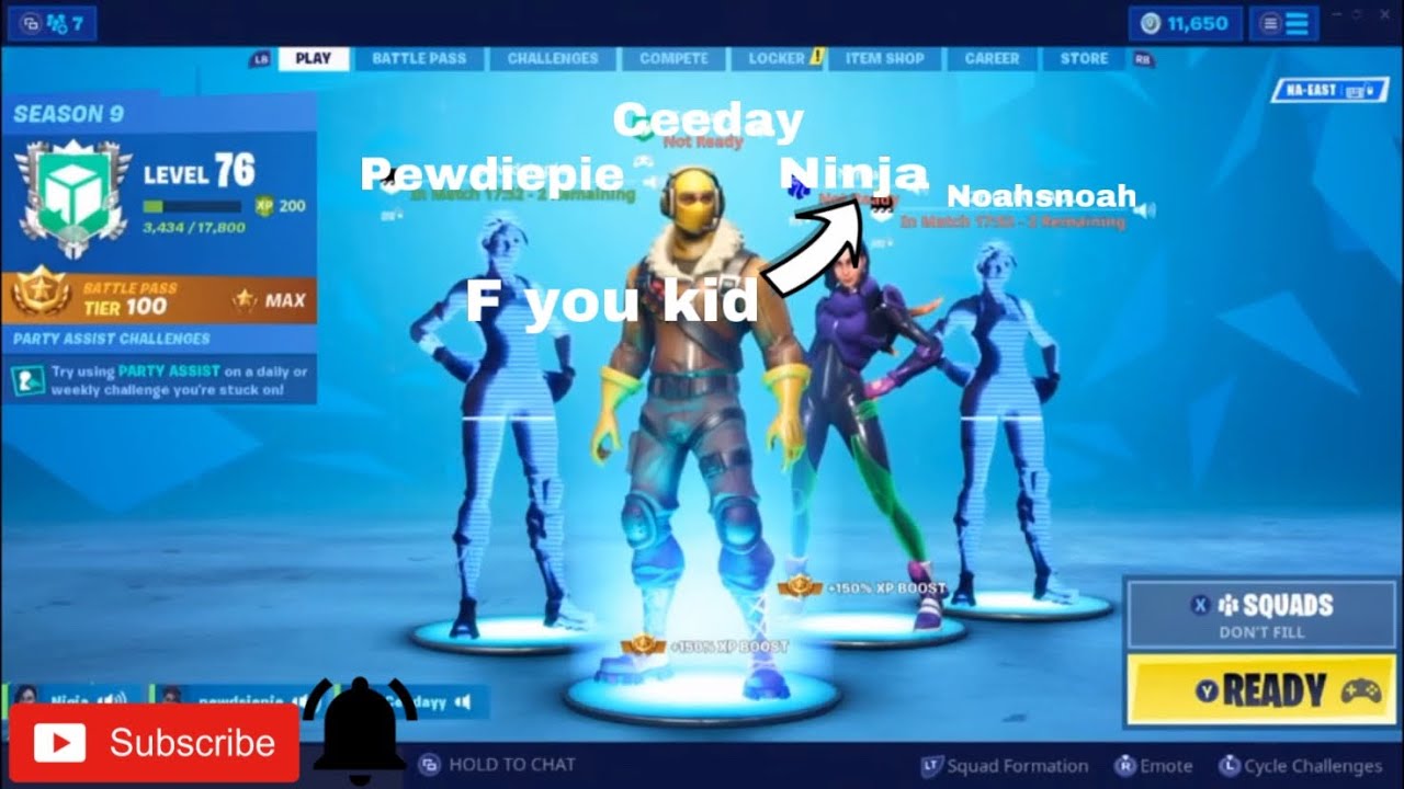 Ceeday tells ninja F you kid(Ninja toxic) - YouTube