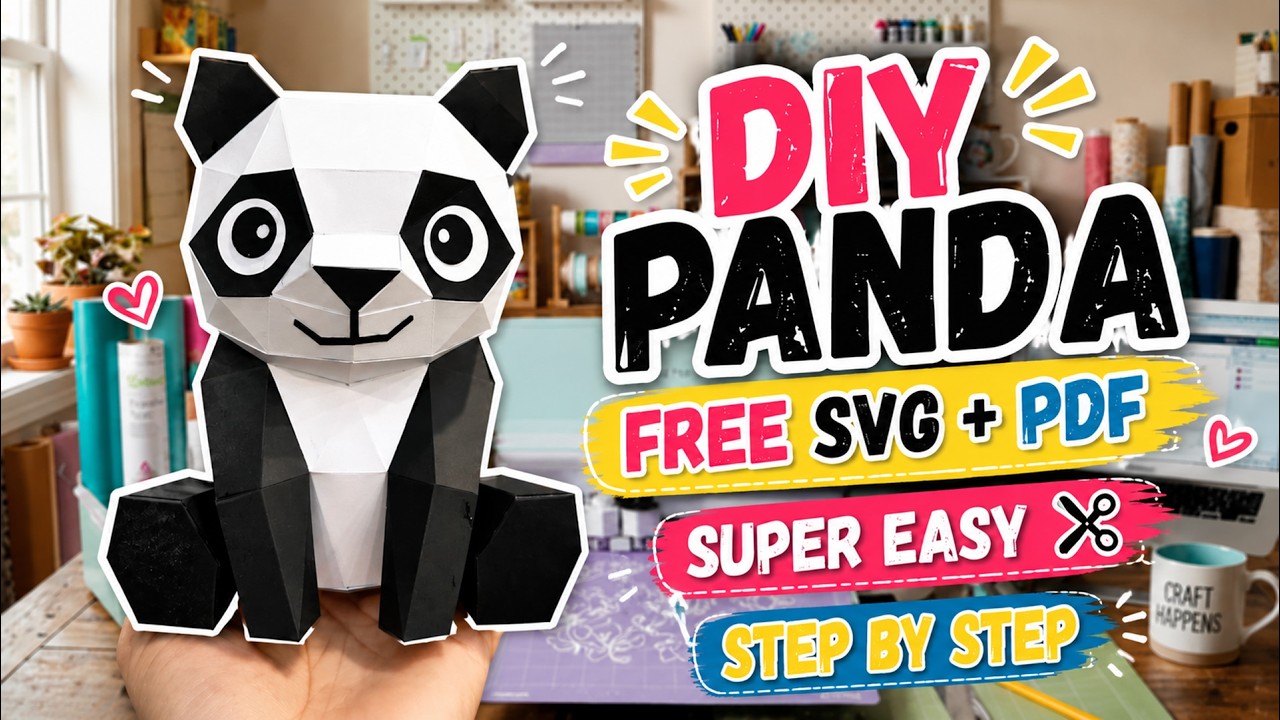 How to Make a 3D Paper Panda Papercraft | FREE SVG + PDF Templates 🐼 ...