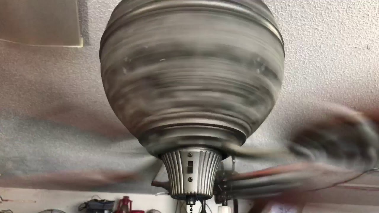 Hunter 1886 ceiling fan in raw iron - YouTube
