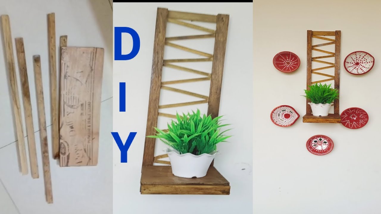 Easy diy wooden hanging planter | planter | Diy with wooden sticks ...